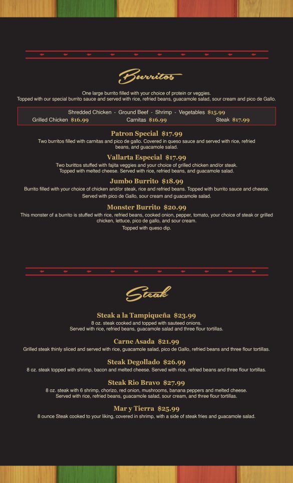 Menu – Tito’s Mexican Bar & Grill